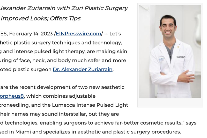 Press at Zuri Plastic Surgery | Miami Top Plastic Surgeon